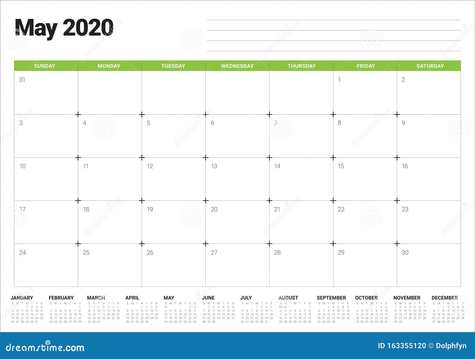 May 2020 Desk Calendar Vector Illustration Stock Vector - Illustration ...
