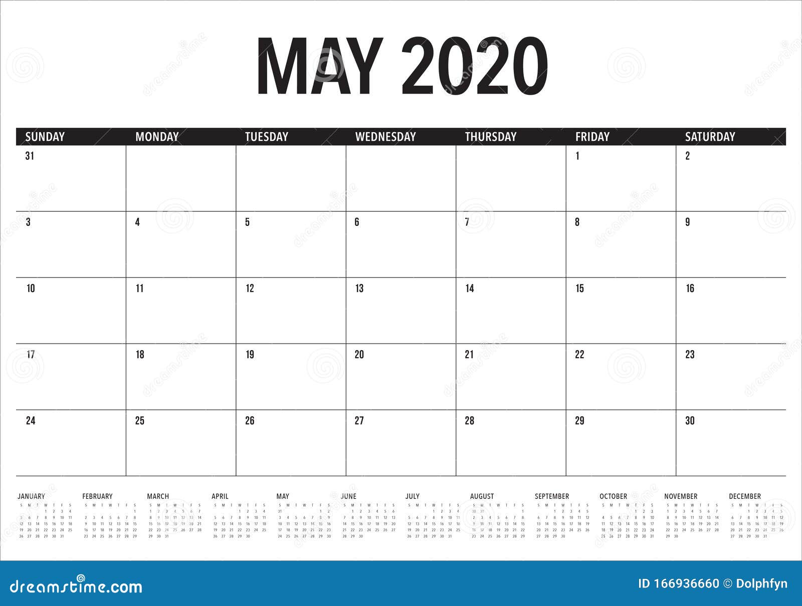May 2020 Desk Calendar Vector Illustration Stock Vector - Illustration ...