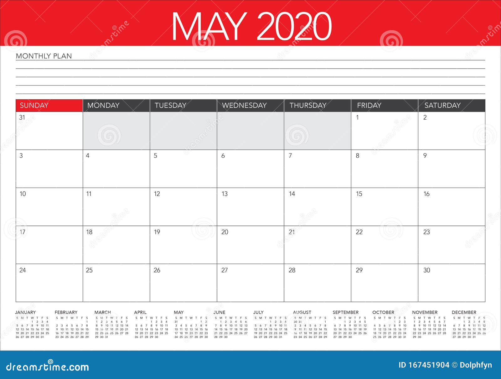 May 2020 Desk Calendar Vector Illustration Stock Vector - Illustration ...