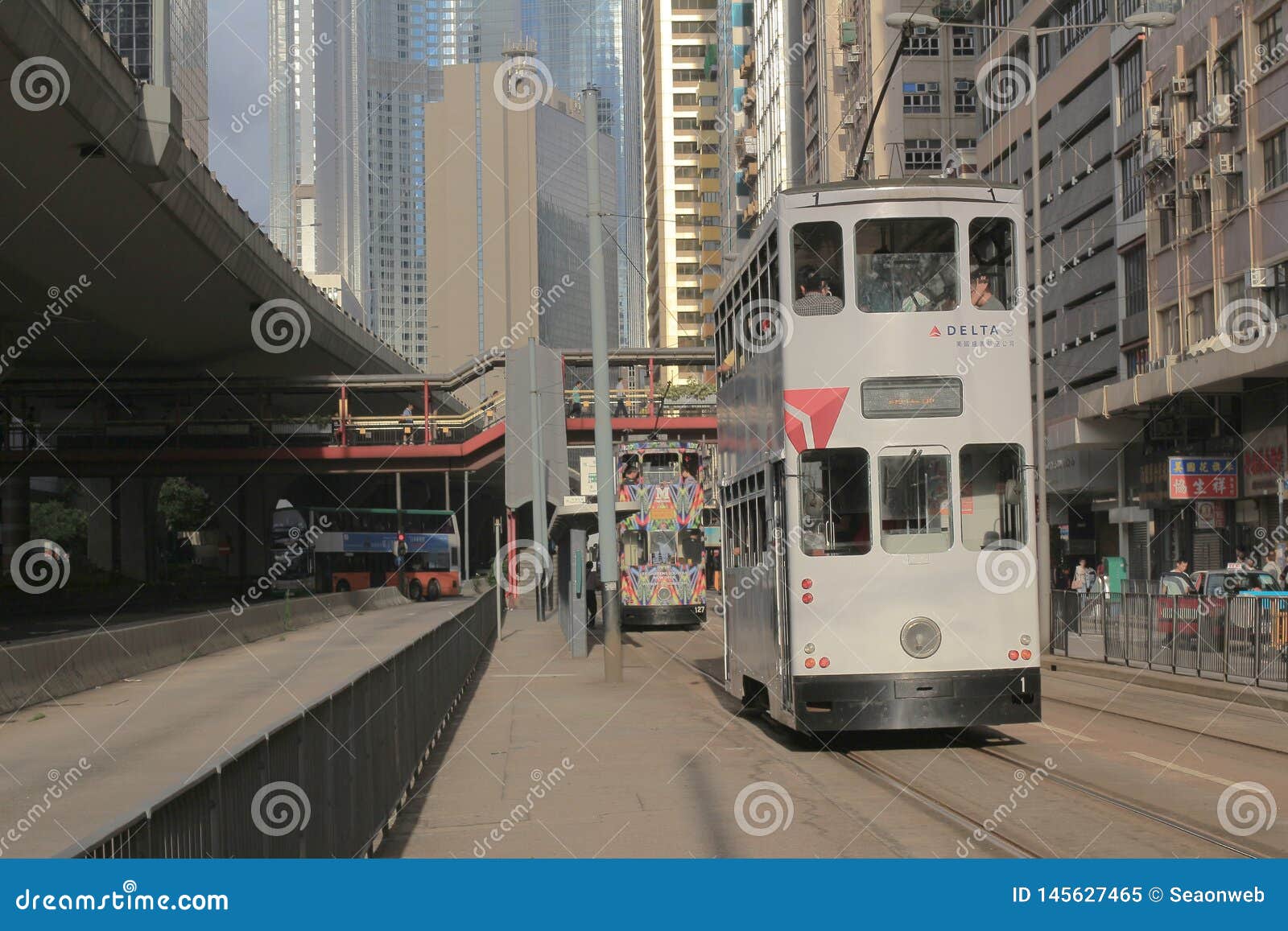 24 May 2014 Double Decker Tram Hk Editorial Image - Image of street ...