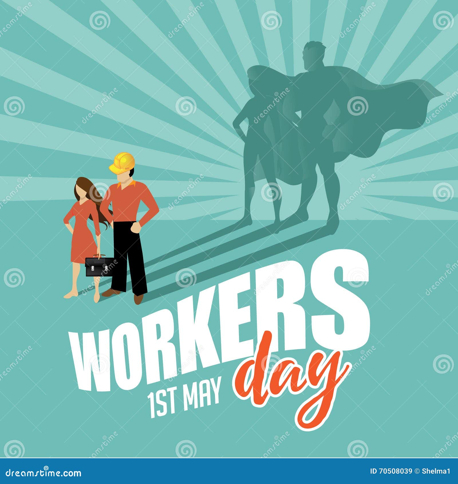 May First Workers Day Superhero Design Stock Vector - Illustration of ...
