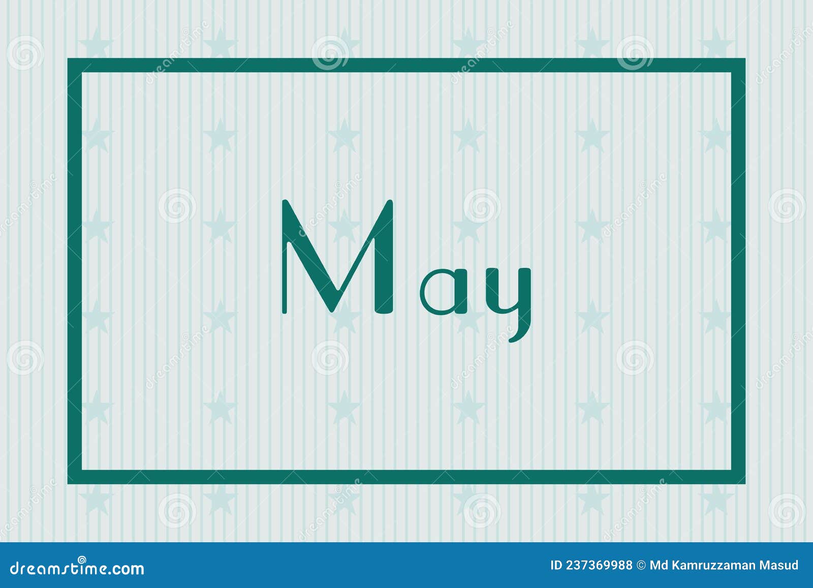 May in Frame on White Background with Stars Pattern Design. Stock ...