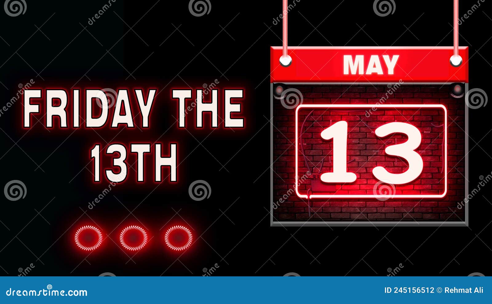 13 May, Friday the 13th, Neon Text Effect on Black Background Stock ...