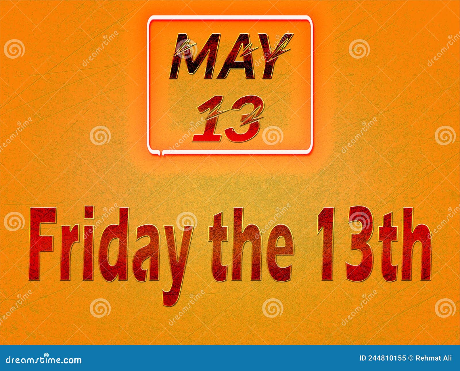 13 May, Friday the 13th, Text Effect on Orange Background Stock ...