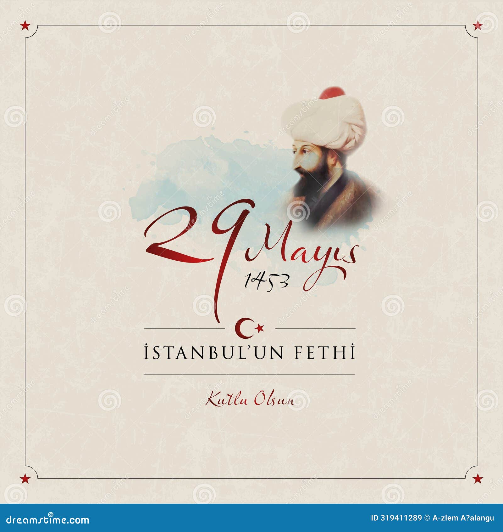 29 May 1453, Happy Conquest of Istanbul. Celebration Card, Vector ...