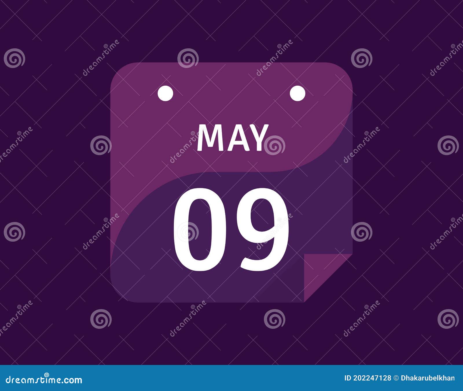 9 May, May 9 Icon Single Day Calendar Vector Illustration Stock Vector ...
