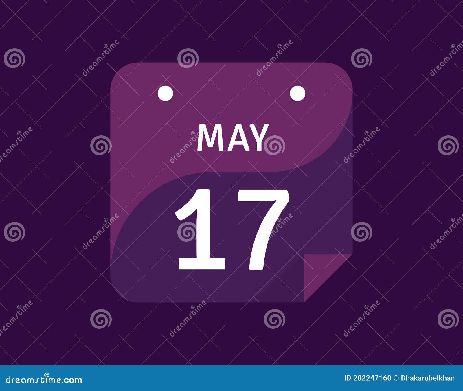 17 May, May 17 Icon Single Day Calendar Vector Illustration Stock ...