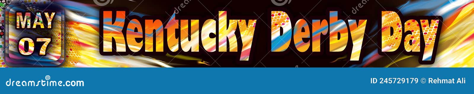 07 May, Kentucky Derby Day, Text Effect on Background Stock ...