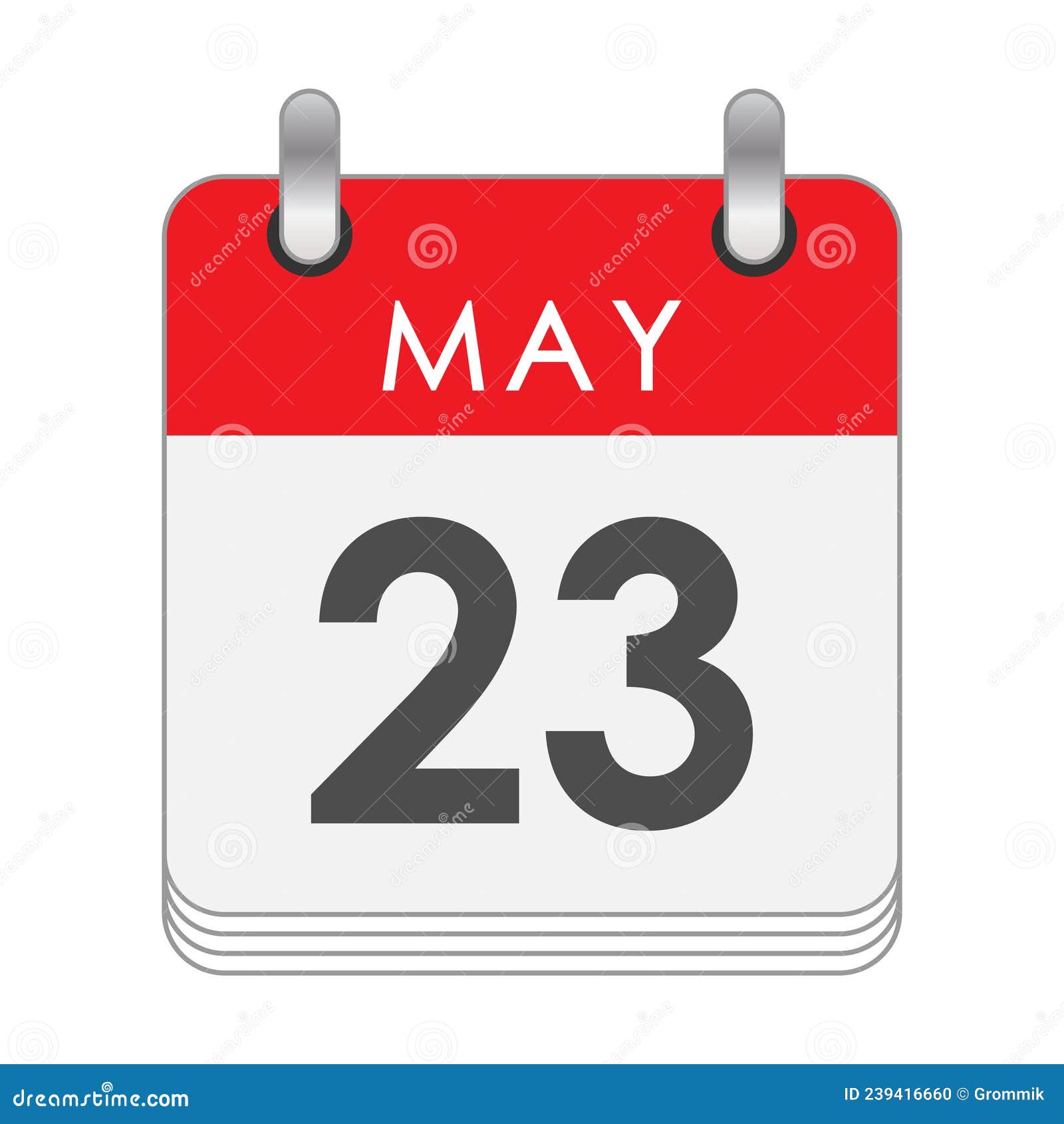 May 23. a Leaf of the Flip Calendar with the Date of May 23 Stock ...