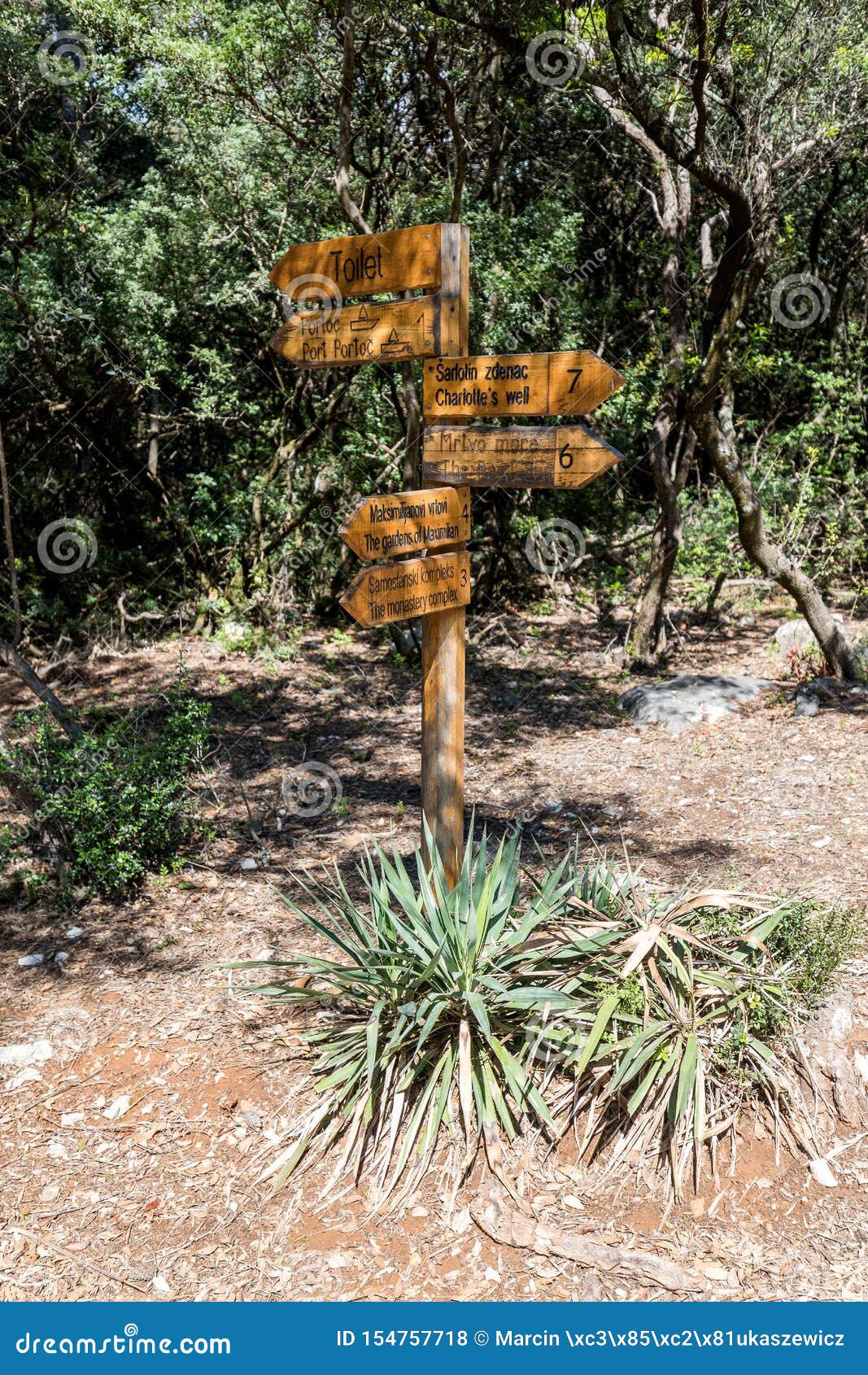 05 May 2019, Lokrum Island. Path Signs Editorial Stock Photo - Image of ...