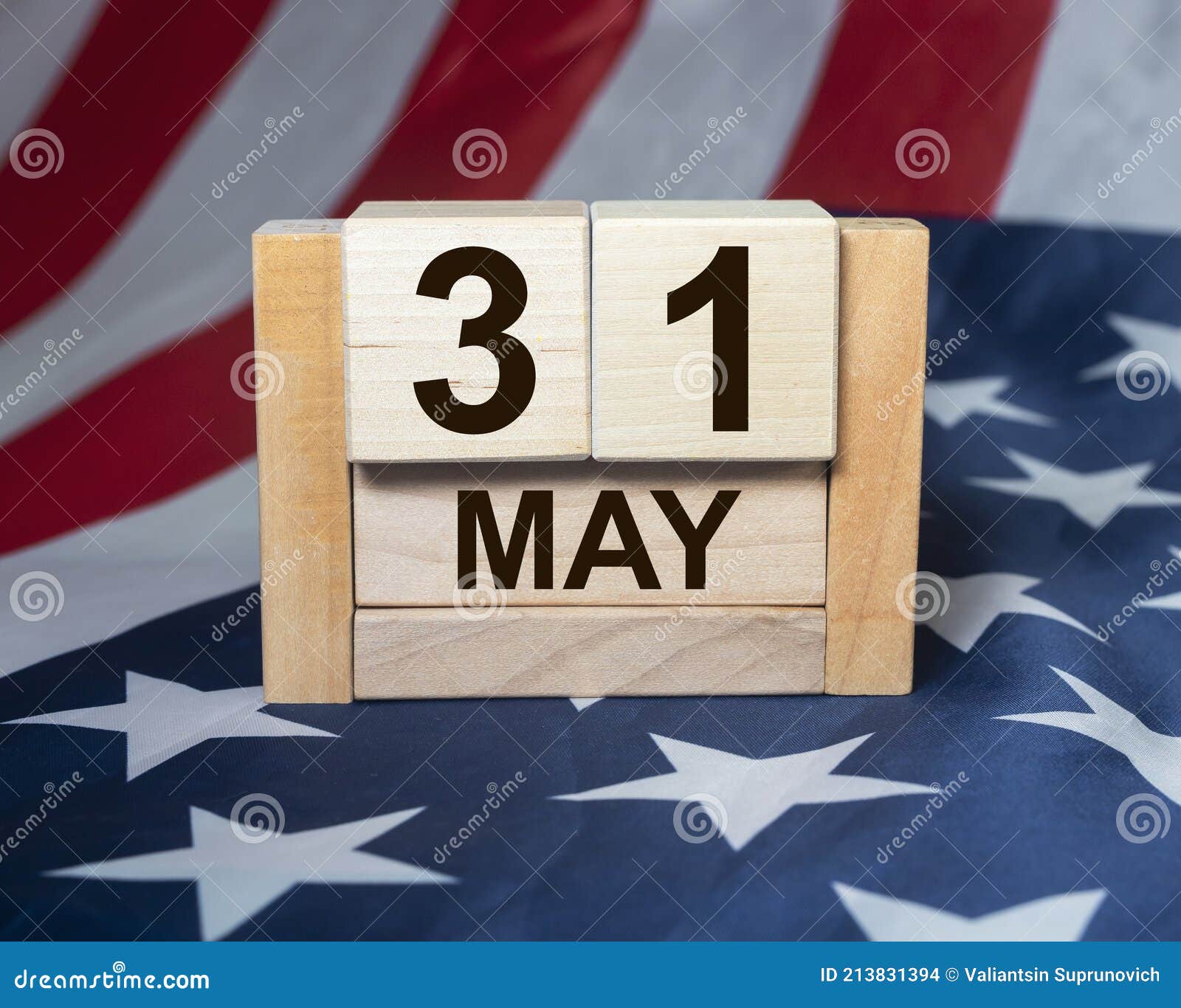 31 May, Memorial Day on American Flag Background Stock Photo - Image of ...