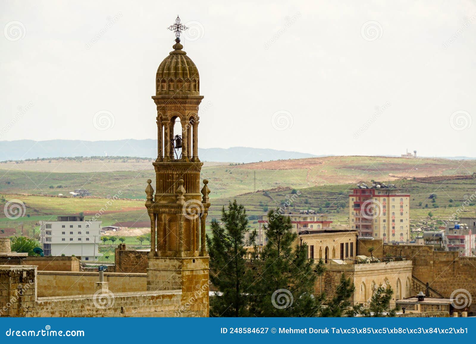 12 May 2022 Midyat Mardin Turkey. Cityscape and Churches of Midyat ...