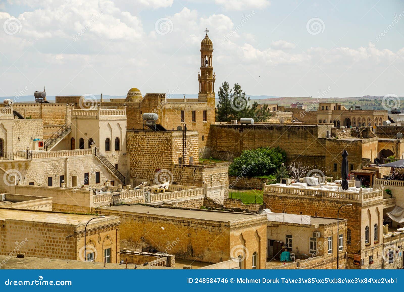 12 May 2022 Midyat Mardin Turkey. Cityscape and Churches of Midyat ...