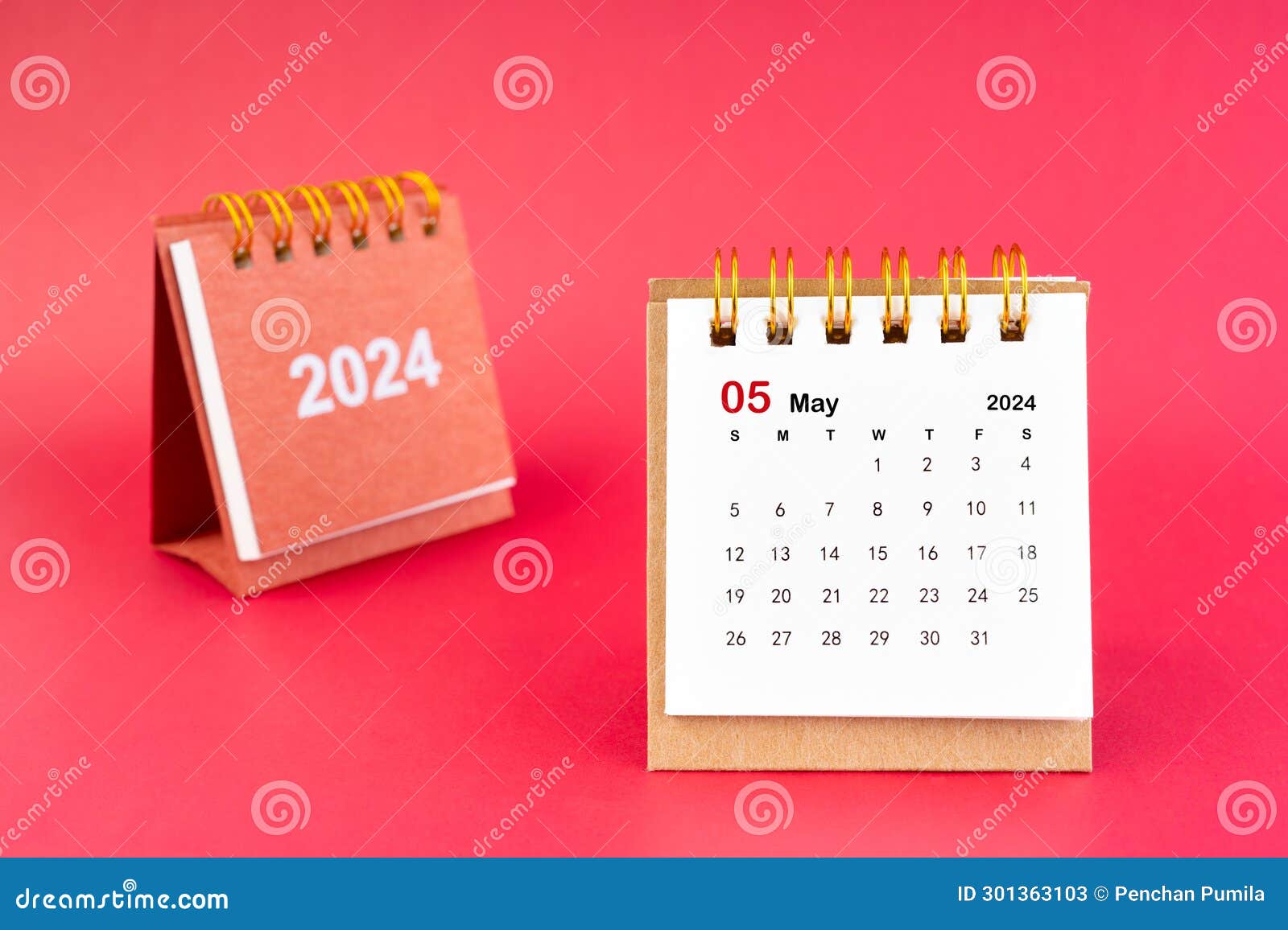2024 May Mini Calendar on Red Background Stock Image - Image of ...