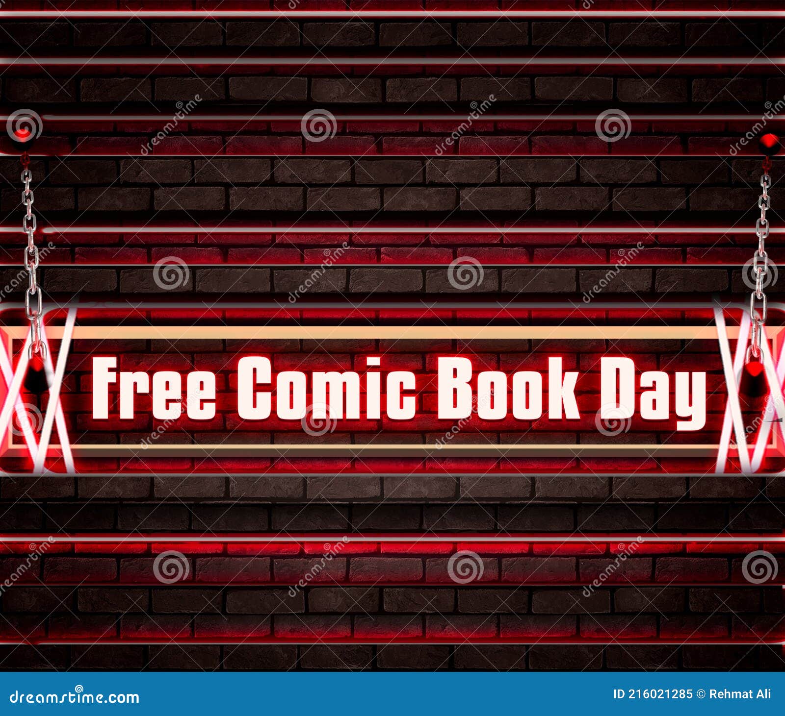 May Month, Day of May. Free Comic Book Day, on Bricks Background Stock ...