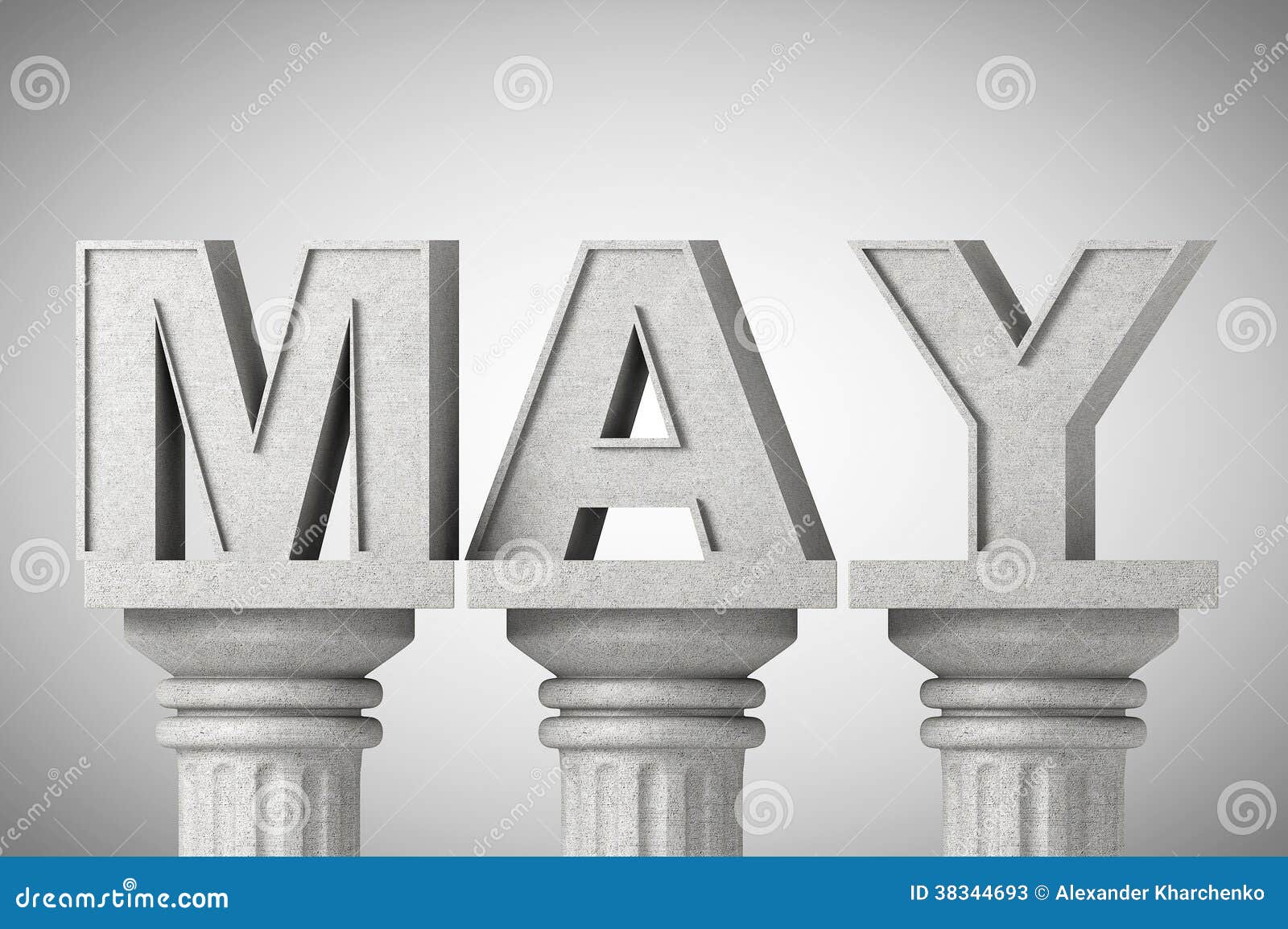 May Month Sign on a Classic Columns Stock Illustration - Illustration ...