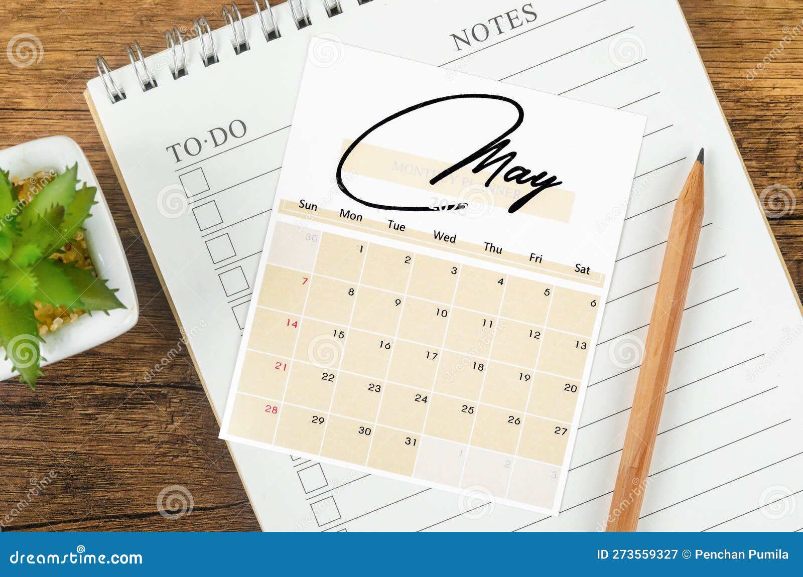 The May 2023 Monthly Calendar for 2023 Year with Pencil Stock Image ...