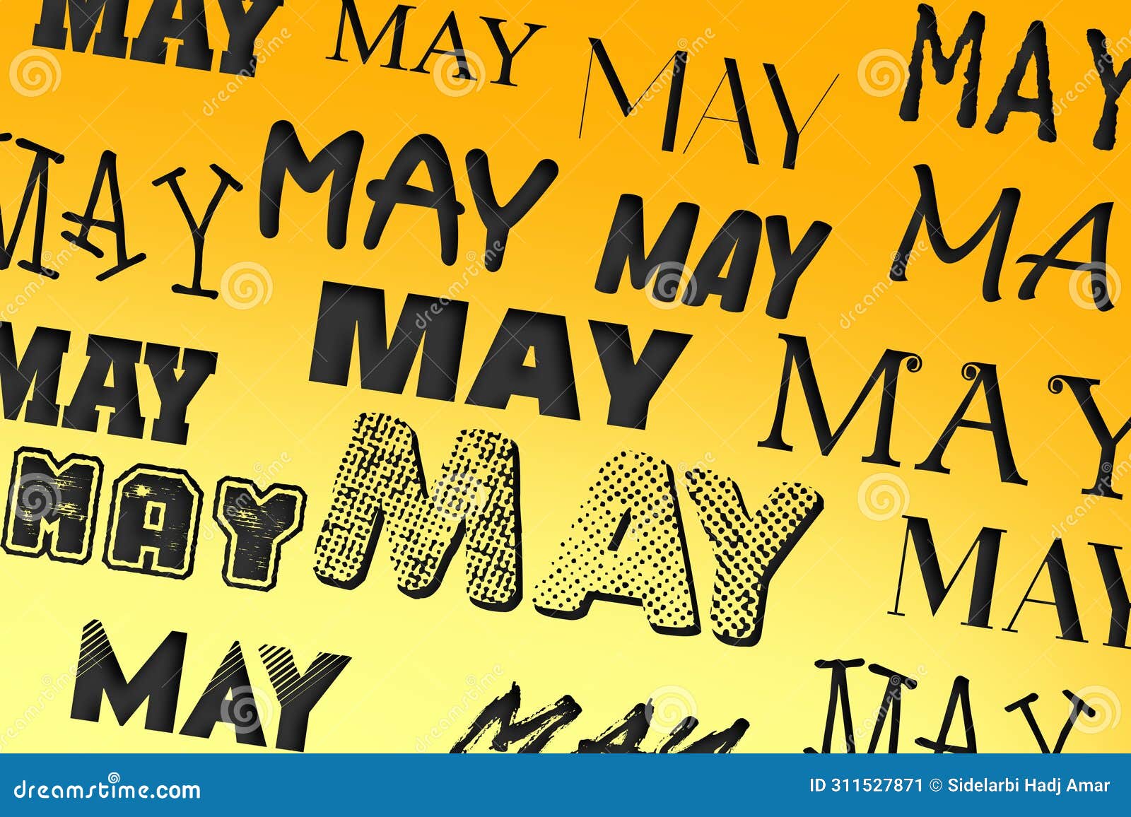 May the name of the month stock illustration. Illustration of vector ...