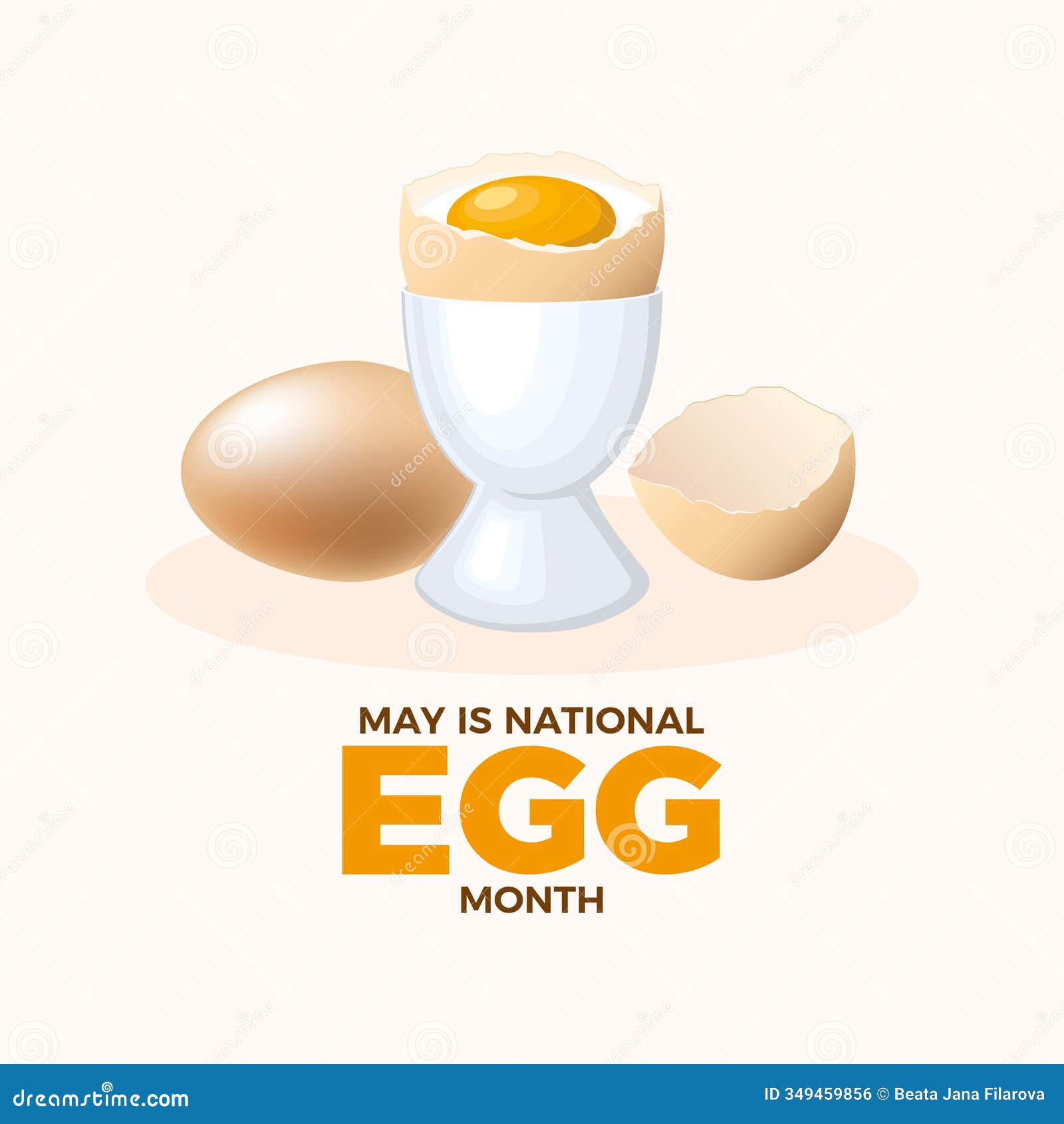 May is National Egg Month Poster Vector Illustration Stock Vector ...