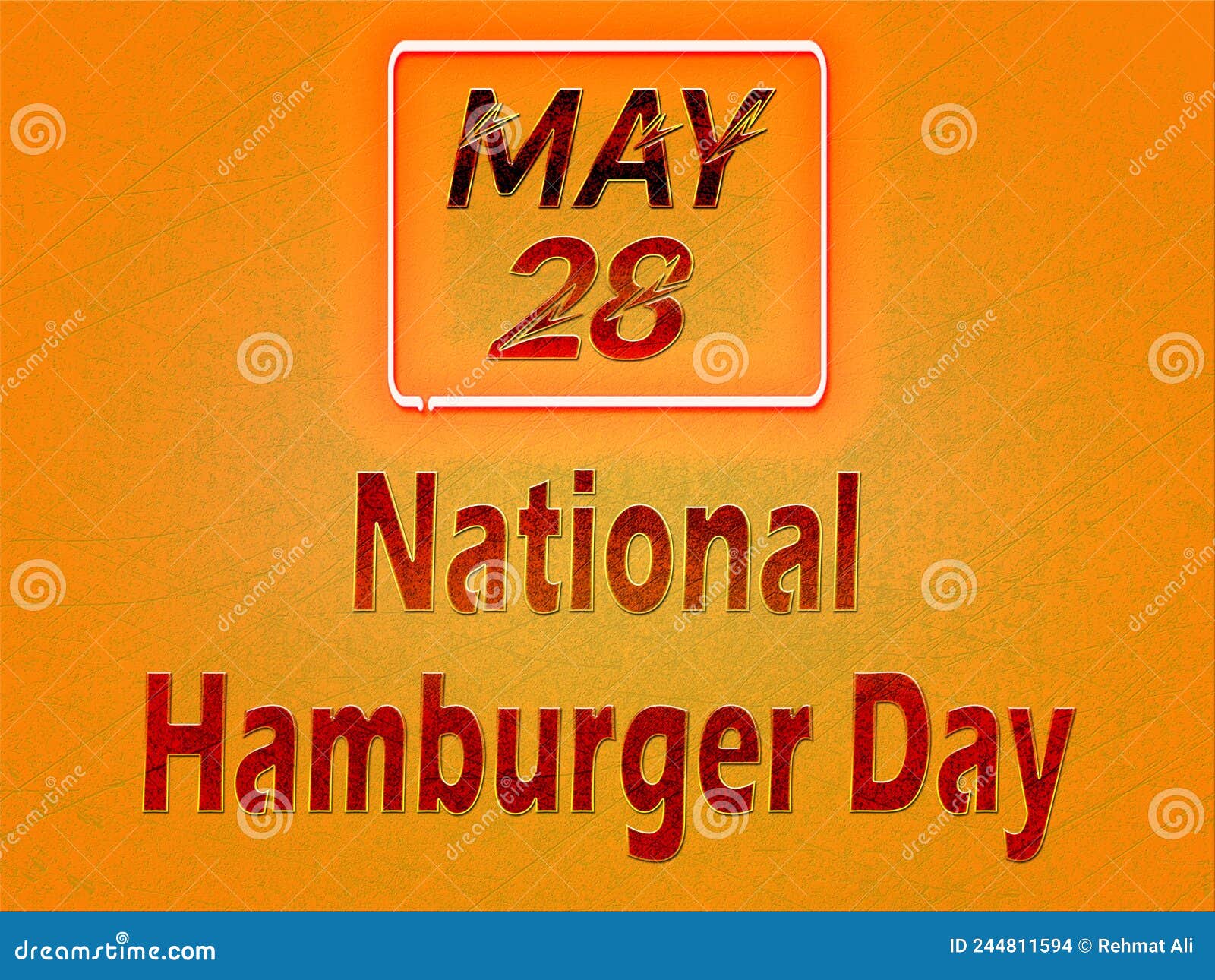 28 May, National Hamburger Day, Text Effect on Orange Background Stock ...