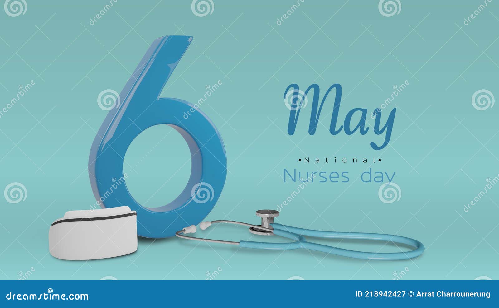 6 May National Nurses Day 3d Rendering Template Stock Illustration ...