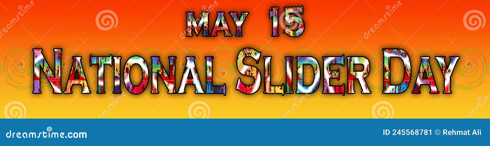 15 May, National Slider Day, Text Effect on Background Stock ...