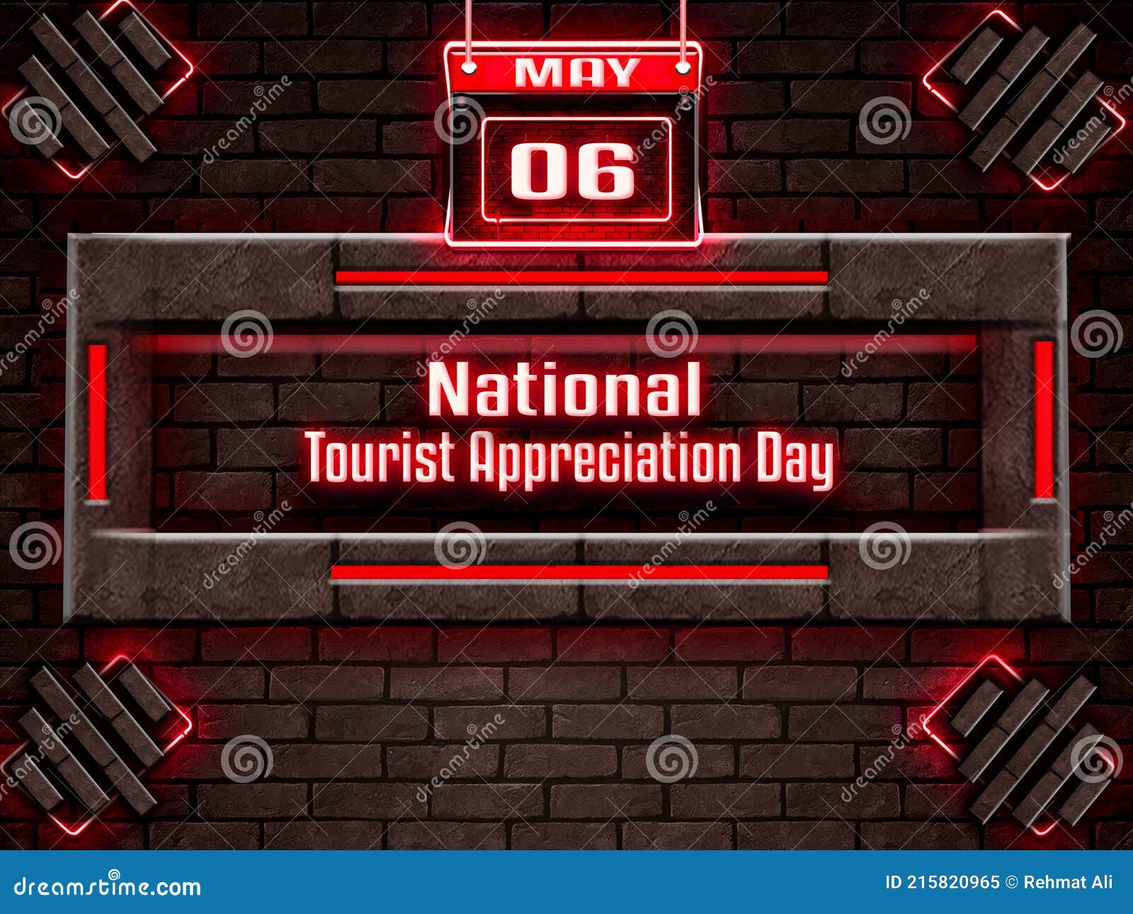 06 May, National Tourist Appreciation Day, Neon Text Effect on Bricks ... 06 May, National Tourist Appreciation Day, Neon Text Effect on Bricks ...