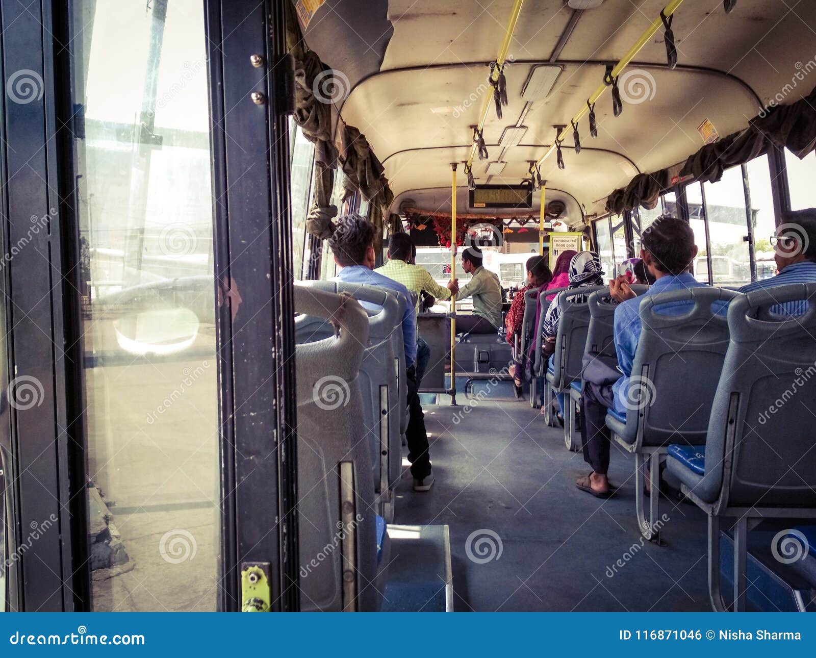 Public bus editorial photo. Image of handle, seat, indoor - 116871046