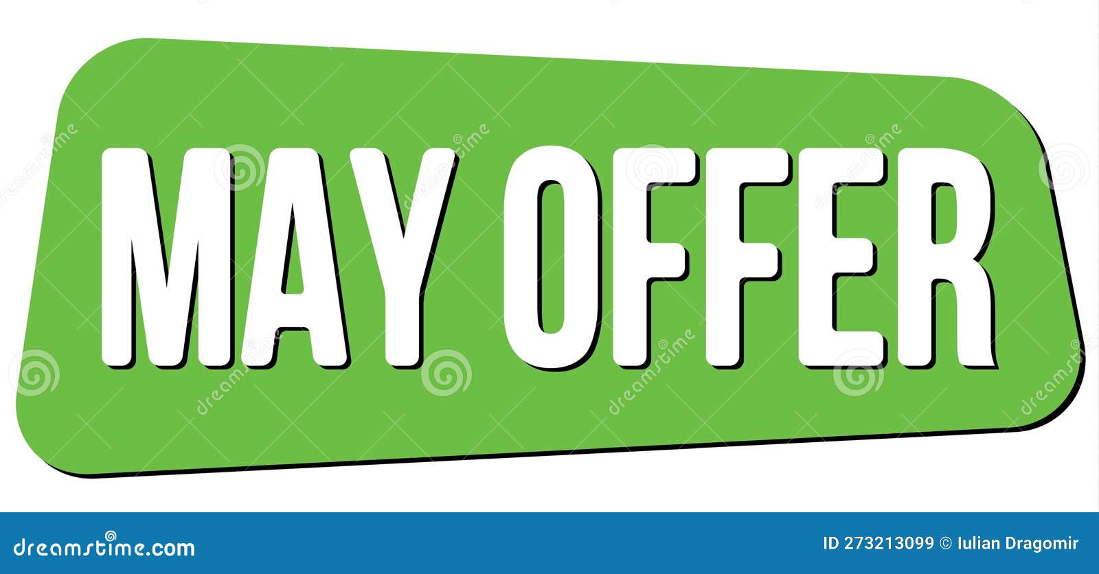 MAY OFFER Text on Green Trapeze Stamp Sign Stock Illustration ...