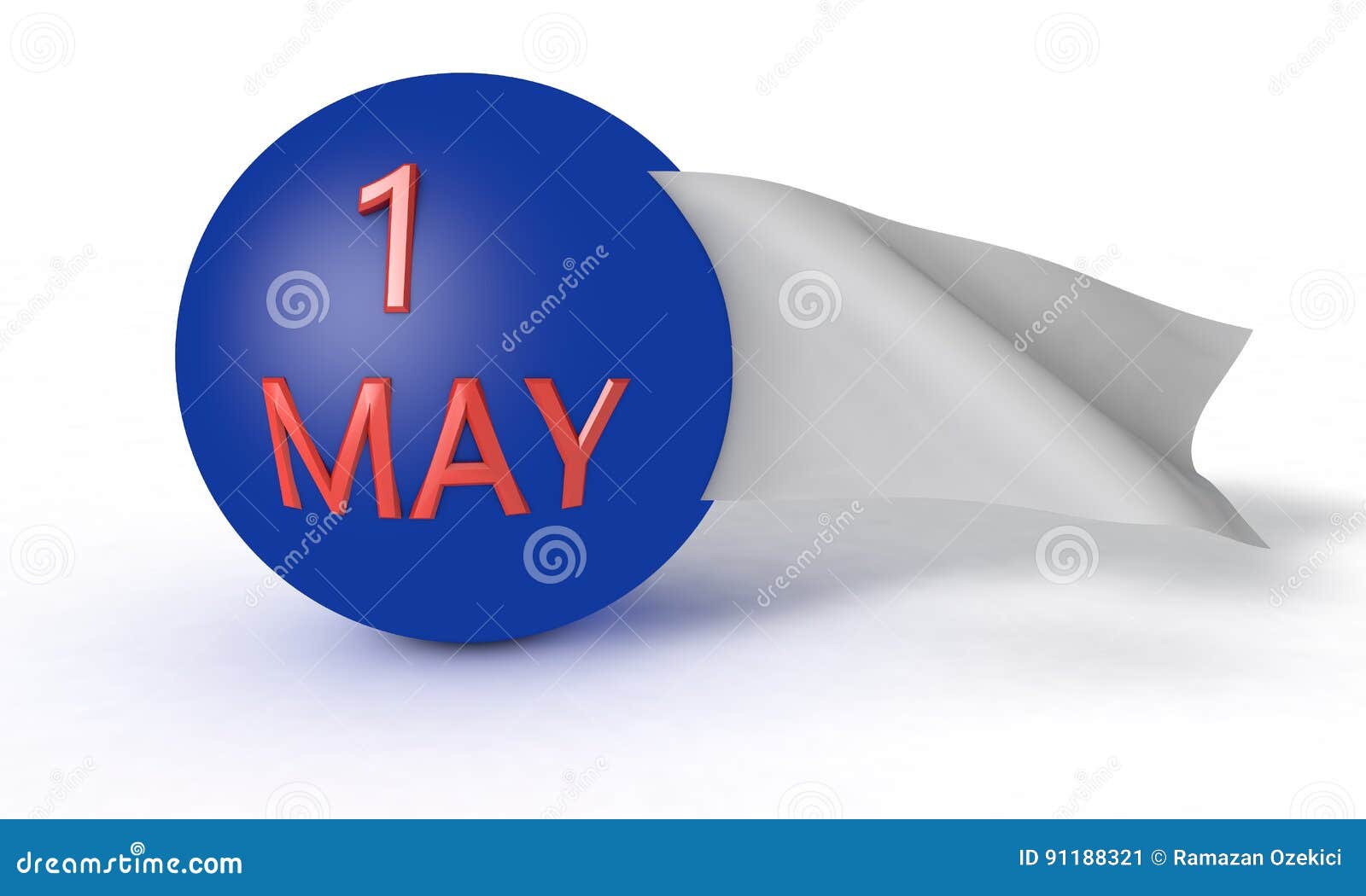 May One Concept on White, 3d Render Stock Illustration - Illustration ...