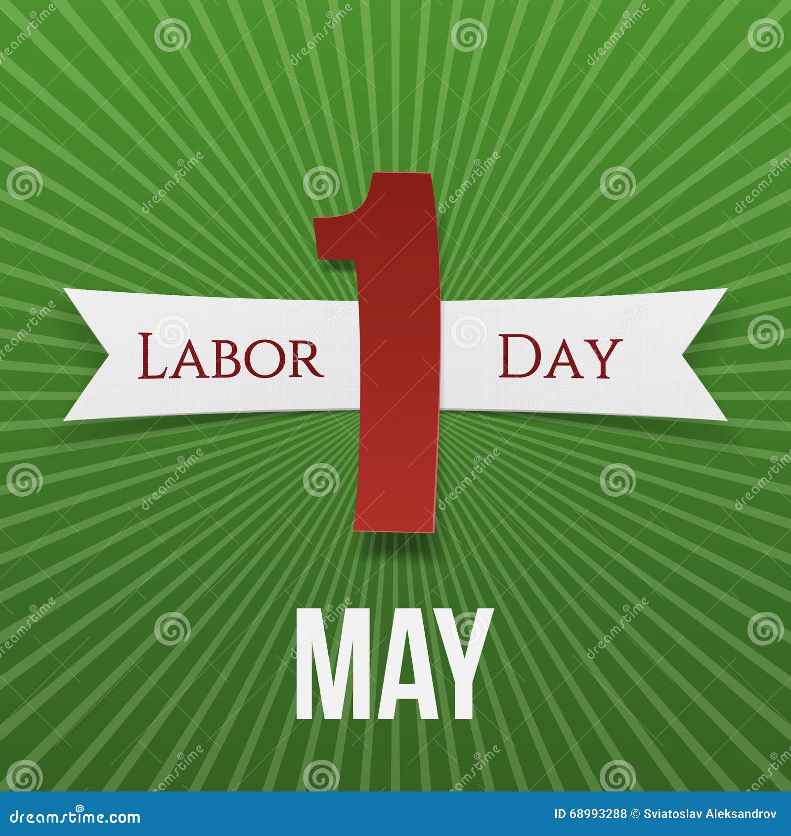 May 1 Paper Banner with Ribbon. Labor Day Stock Vector - Illustration ...
