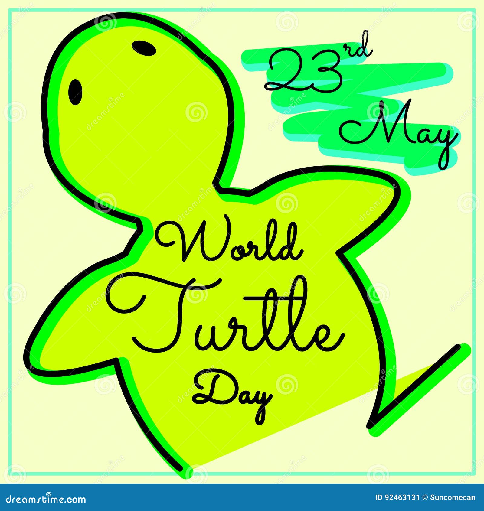 May 23rd. World Turtle Day. Logo Design in Yellow and Green Tone.vector ...