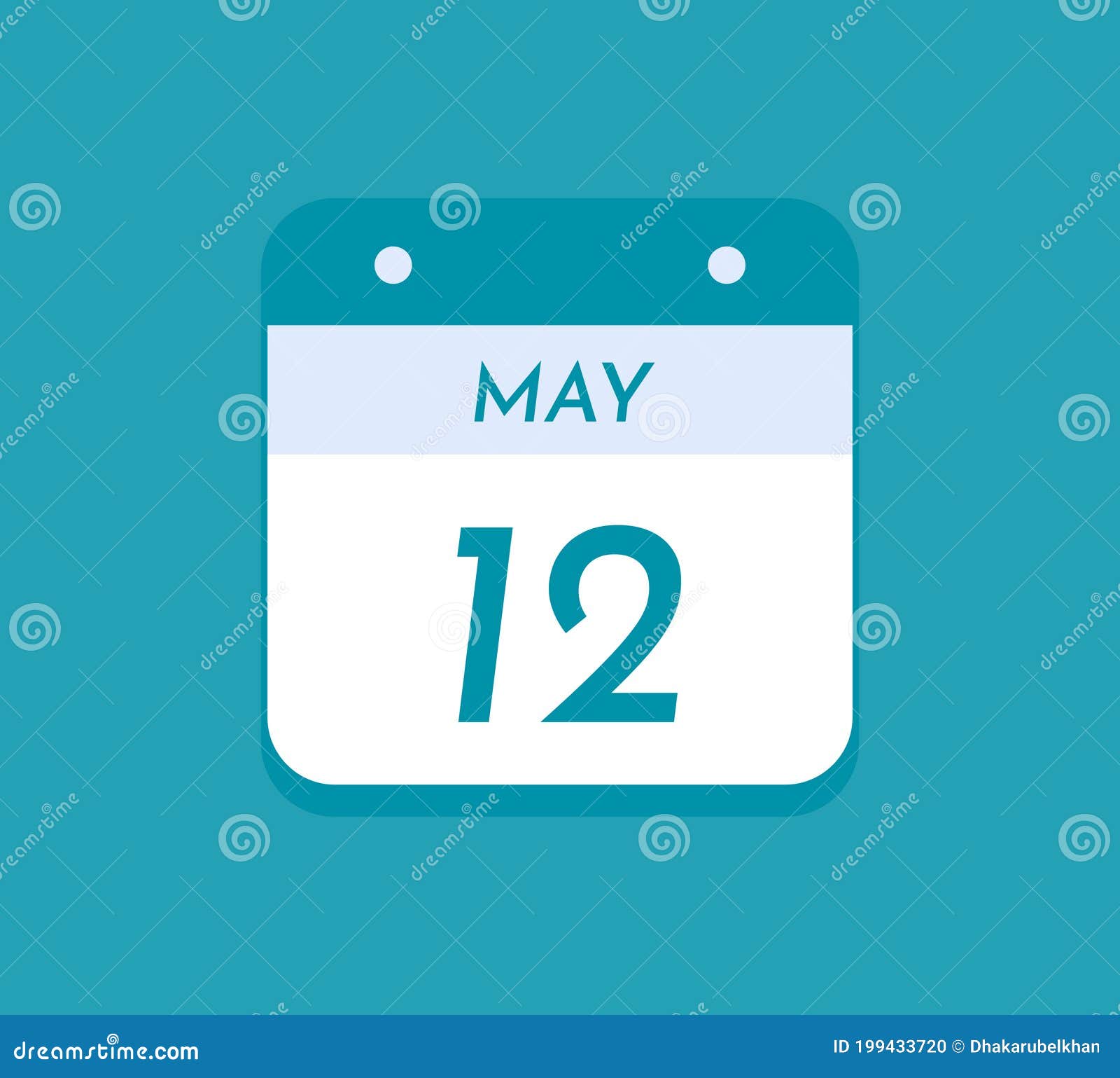 May 12 Single Day Calendar, 12 May Stock Vector - Illustration of ...