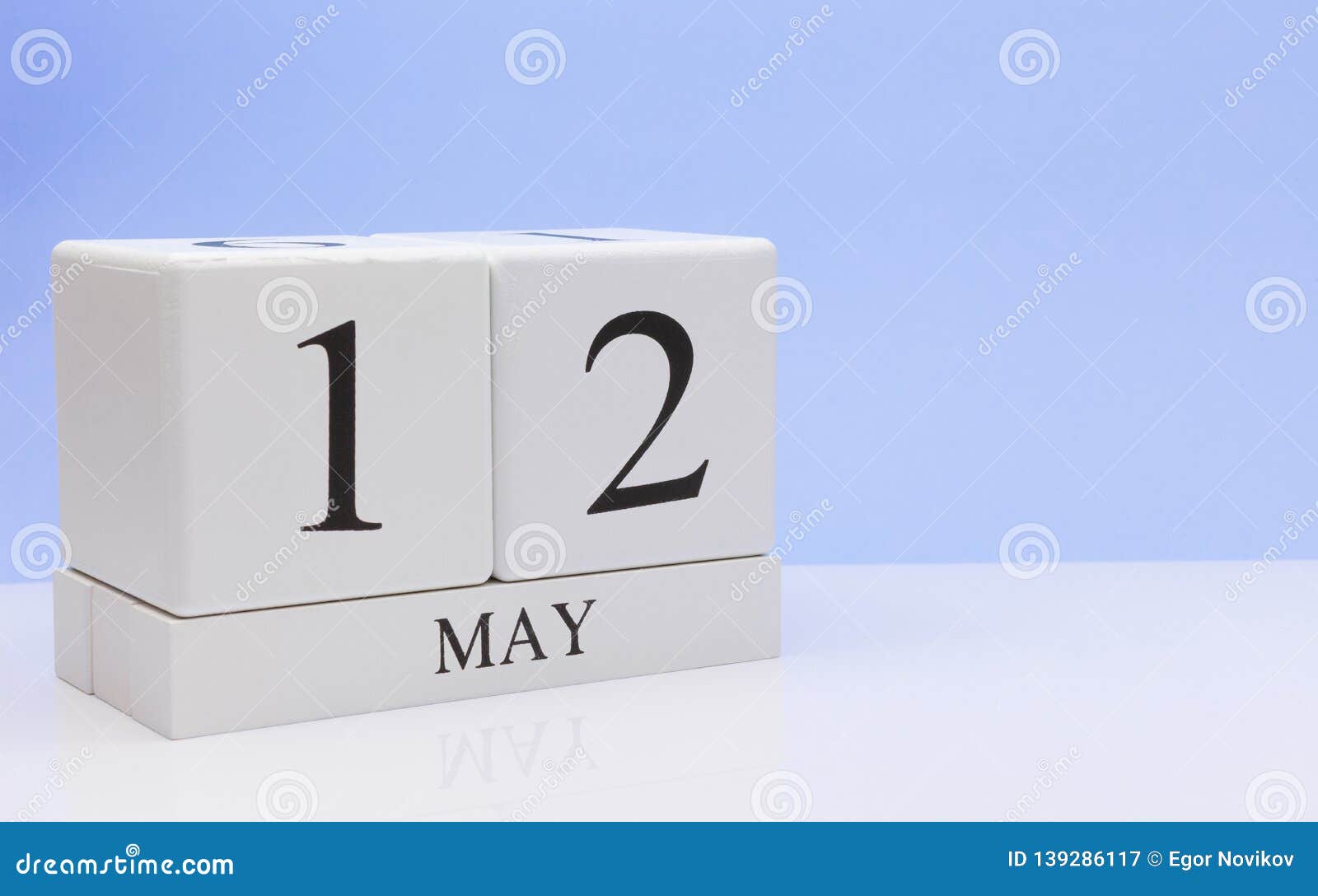 May 12st. Day 12 of Month, daily Calendar on White Table with ...