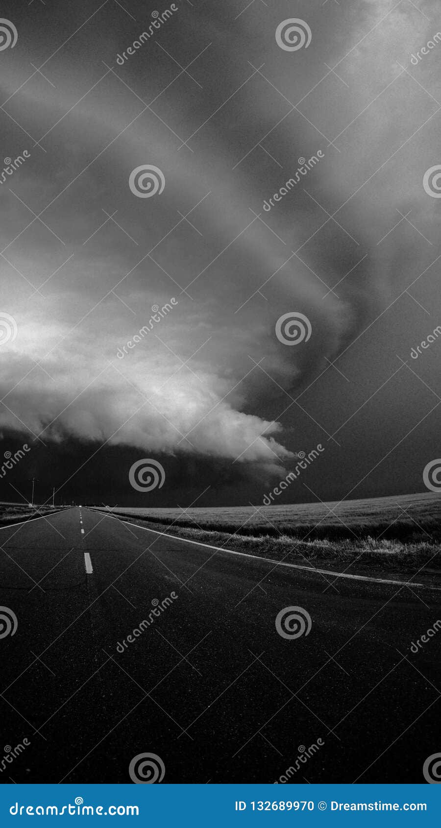 Supercell Storm Over the Highway Stock Photo - Image of storm ...