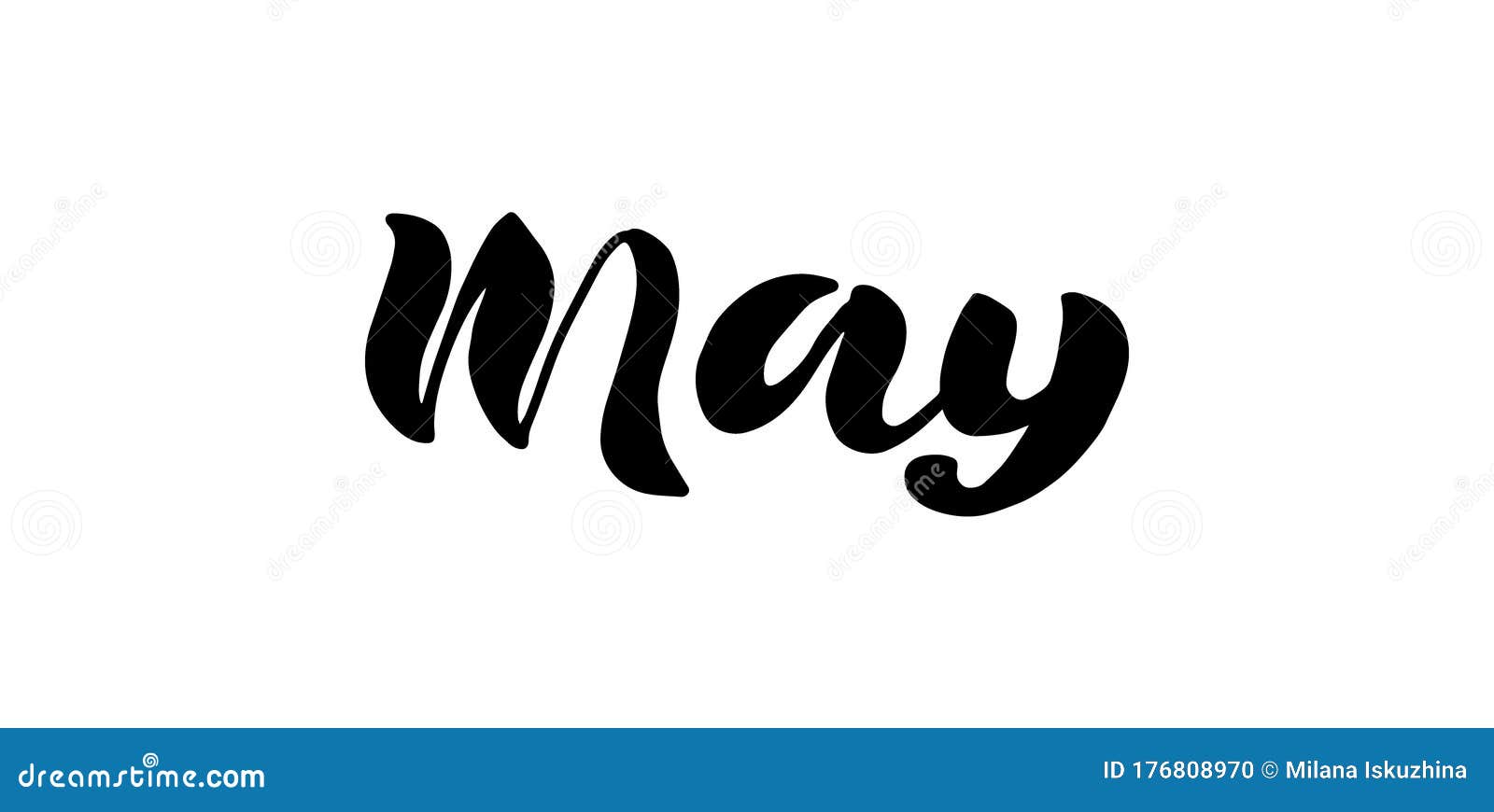 May Text Modern Calligraphy Vector Stock Vector - Illustration of ...