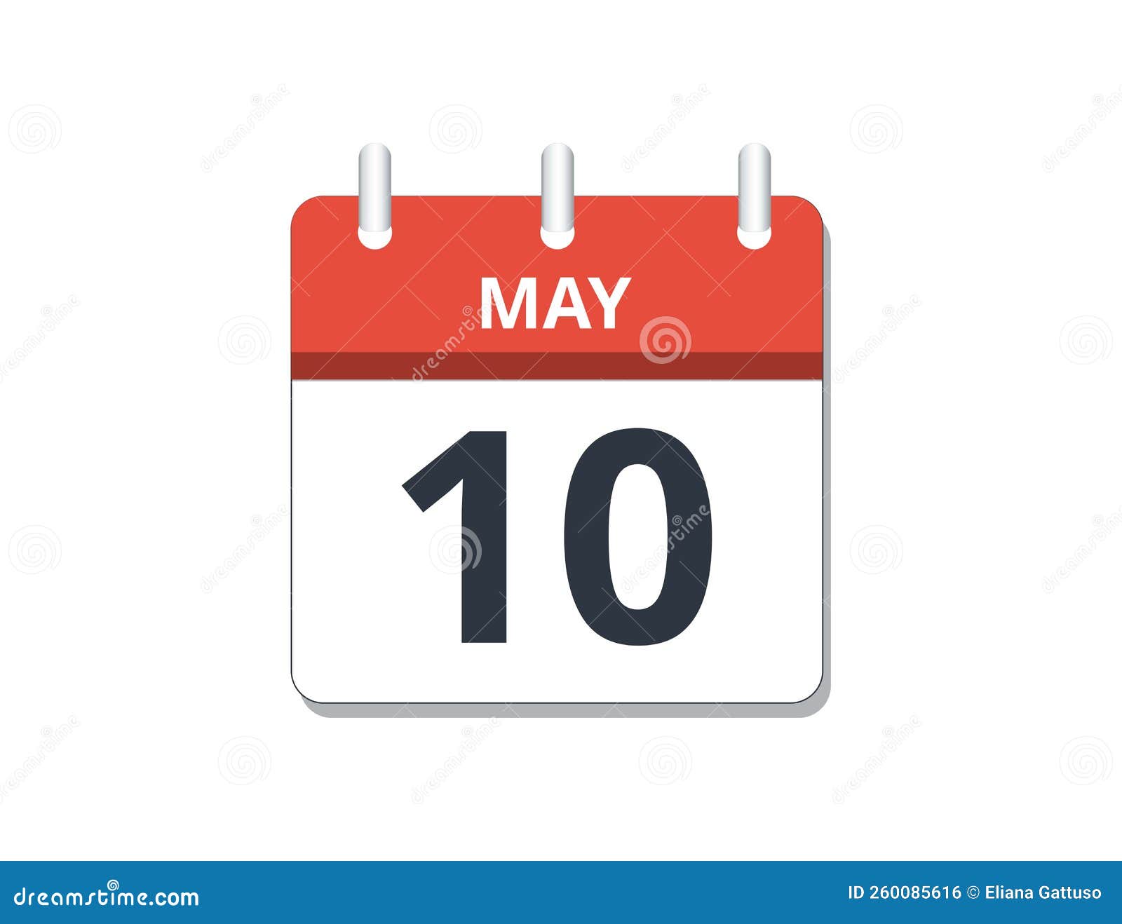 May 10th Calendar Icon Vector. Concept of Schedule, Business and Tasks ...