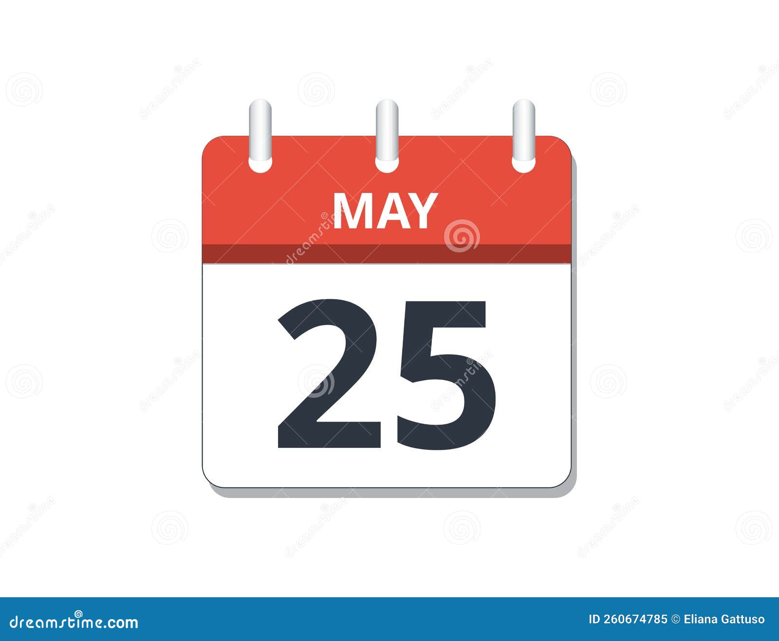 May 25th Calendar Icon Vector. Concept of Schedule, Business and Tasks ...