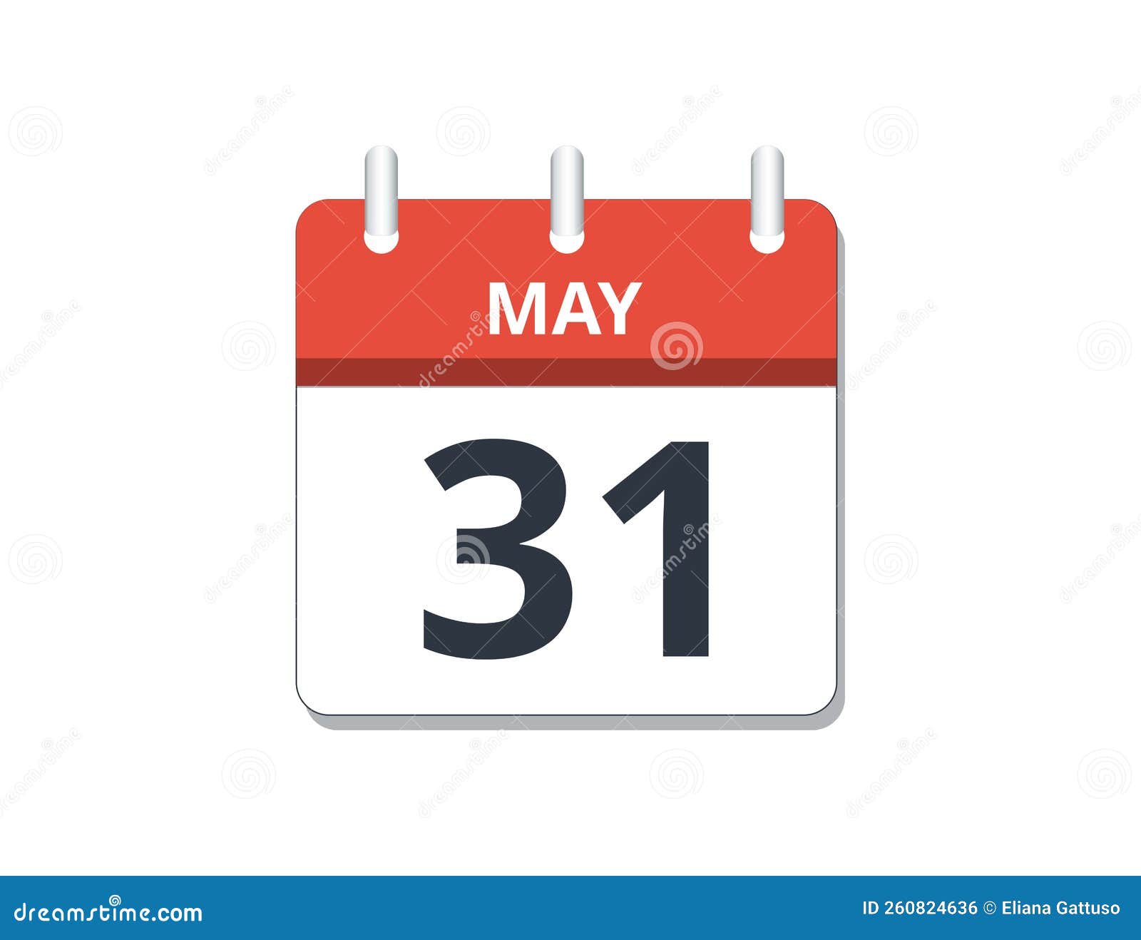 May 31th Calendar Icon Vector. Concept of Schedule, Business and Tasks ...