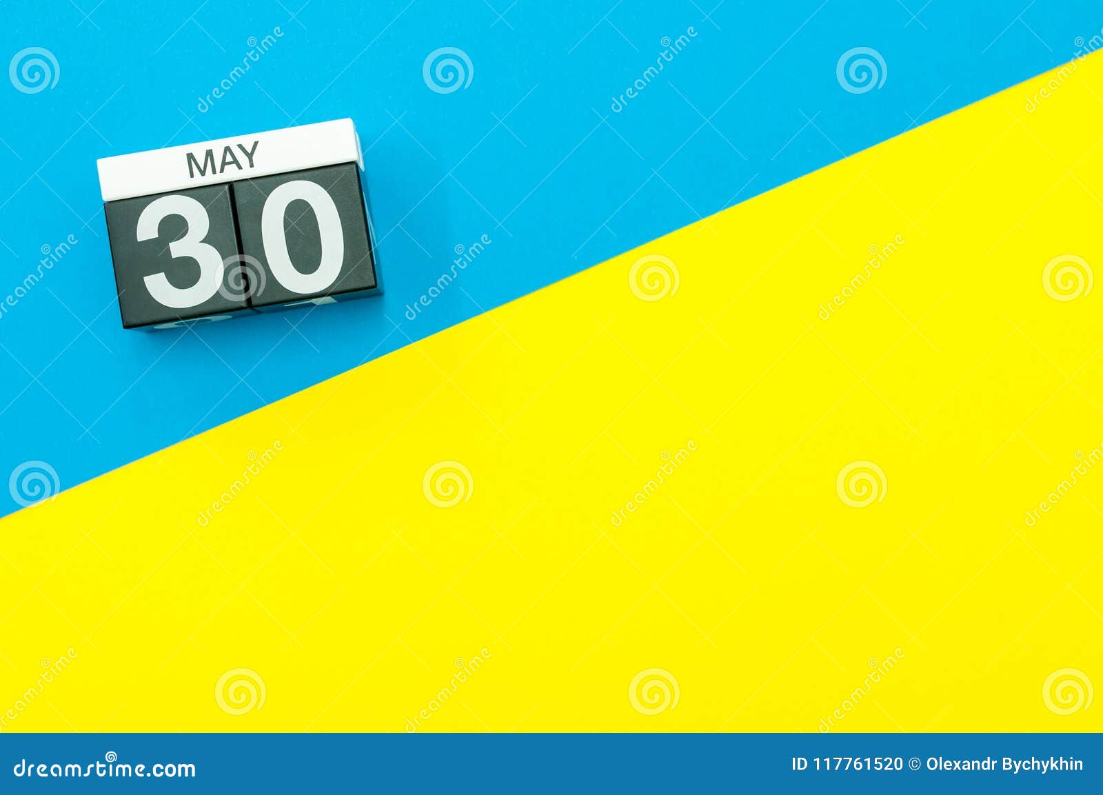 May 30th. Day 30 of May Month, Calendar on Blue and Yellow Background ...
