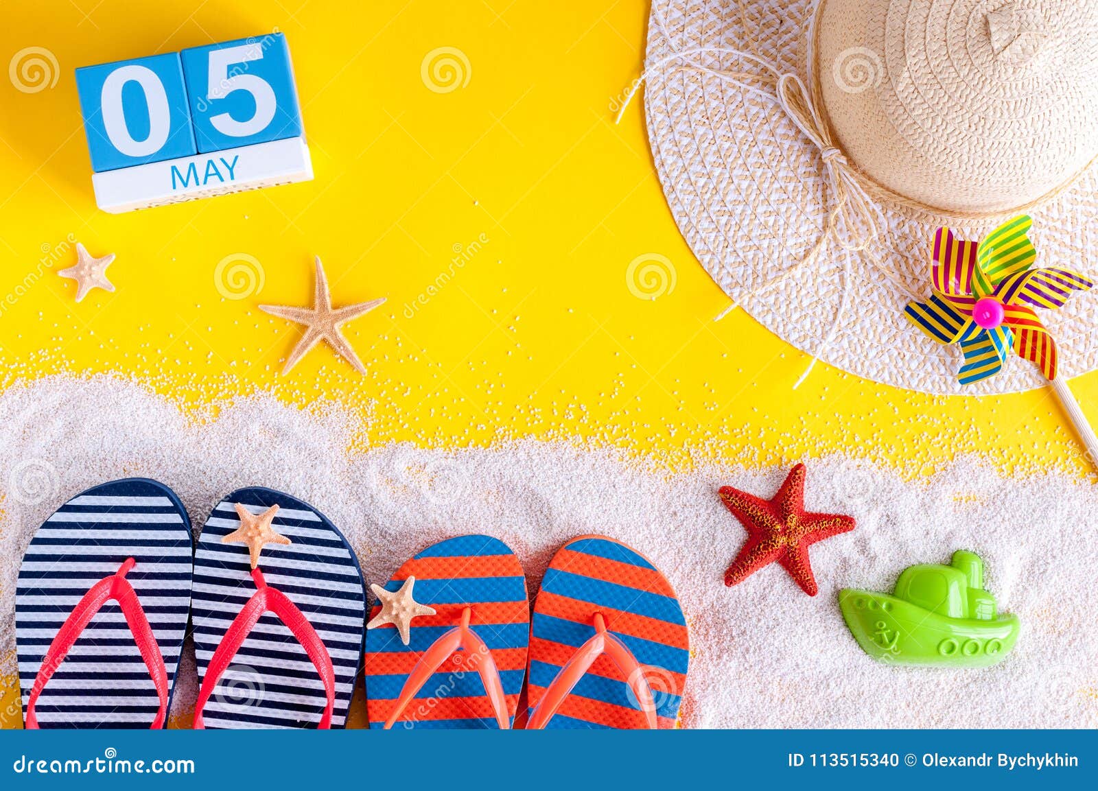 May 5th. Image of May 5 Calendar with Summer Beach Accessories Stock ...