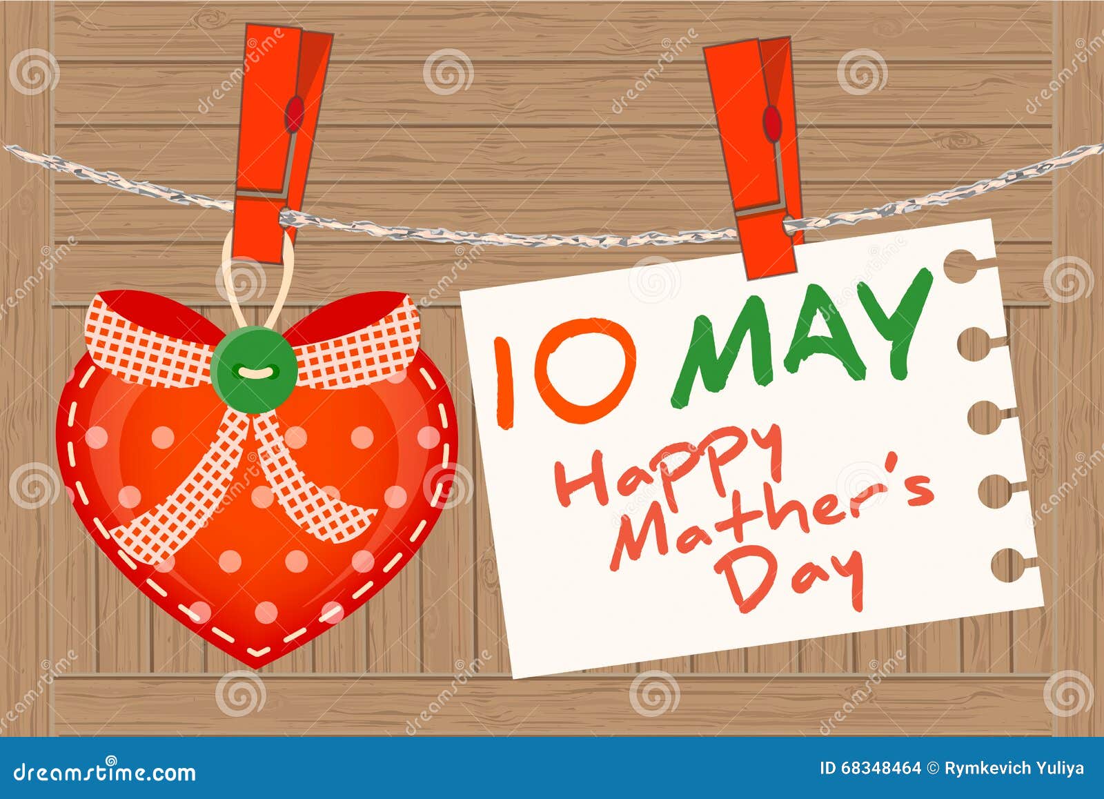 May 10th Mother S Day. Heart Greeting. Stock Vector - Illustration of ...