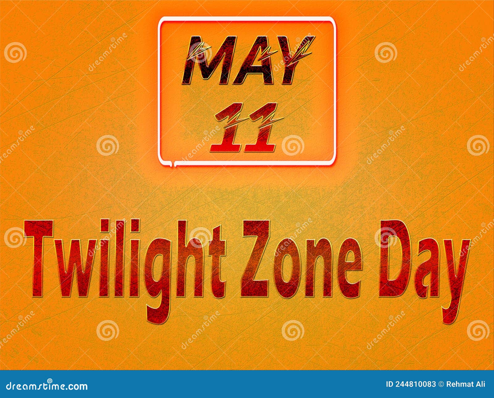 11 May, Twilight Zone Day, Text Effect on Orange Background Stock ...