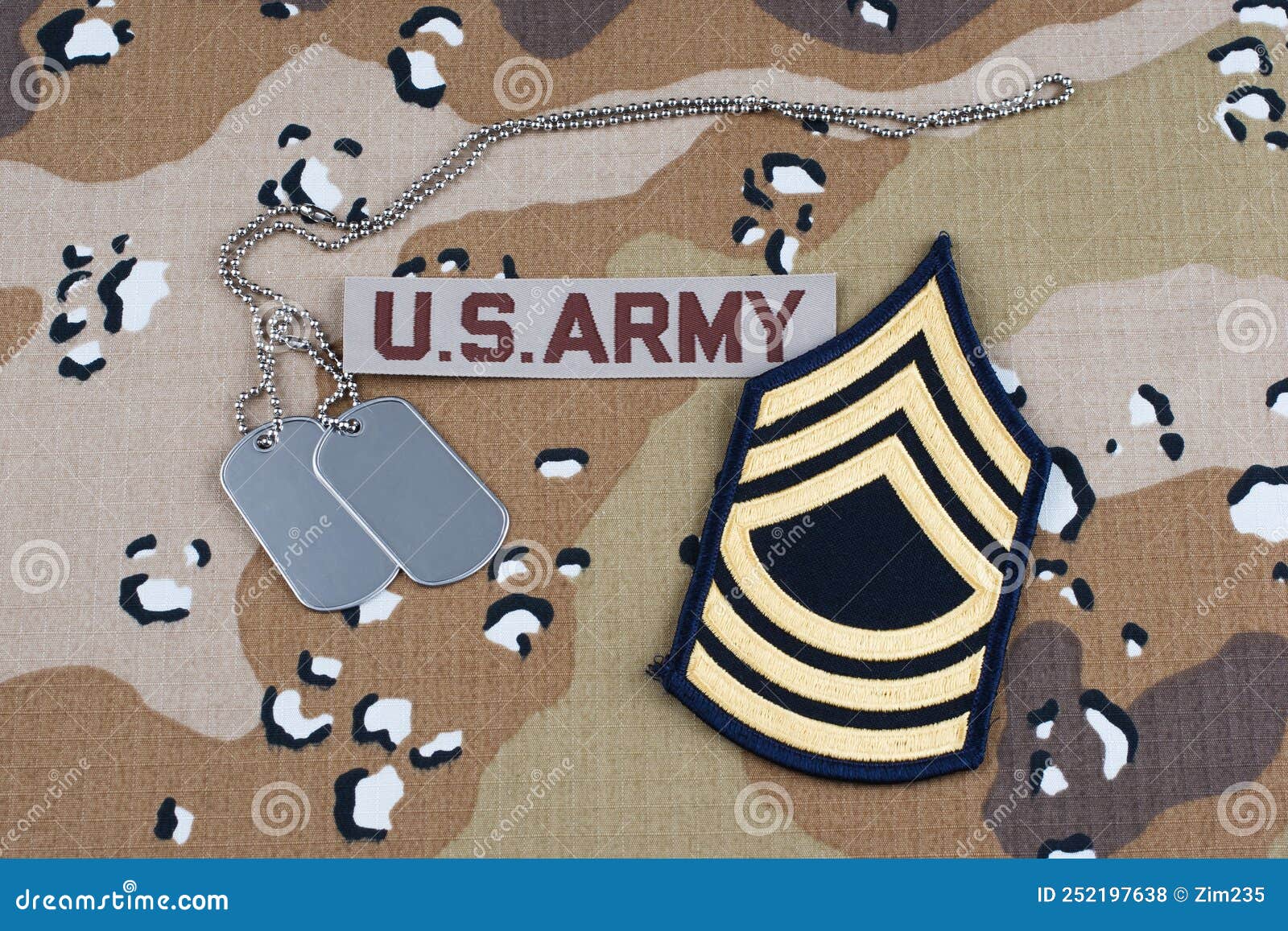 US ARMY Master Sergeant Rank Patch On Desert Uniform Editorial Photo ...