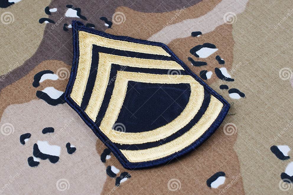 May 12, 2018. US ARMY Sergeant First Class Rank Patch on Desert ...