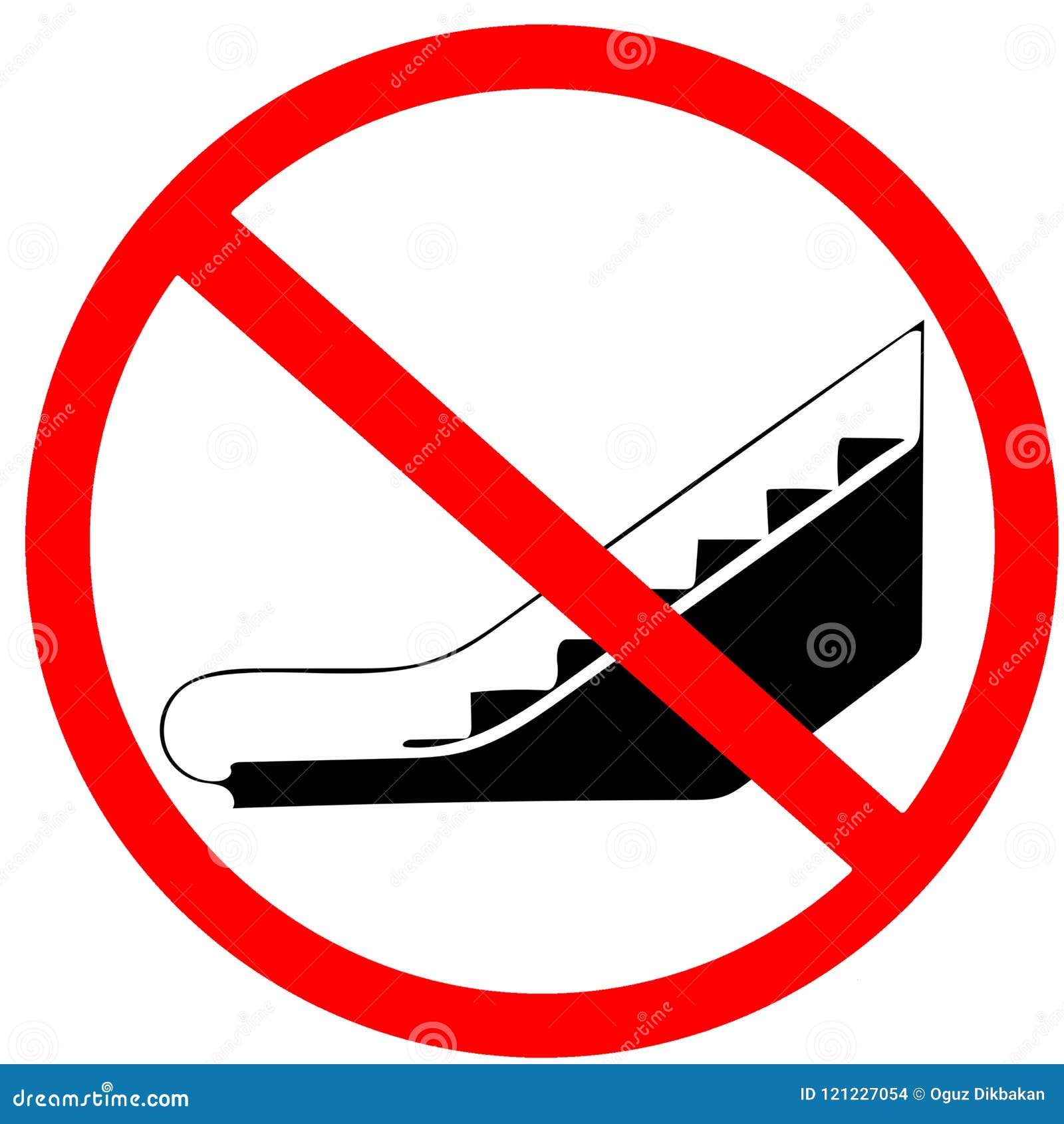 May Use Moving Staircase Not Allowed Red Circle Road Notice Sign. Stock ...