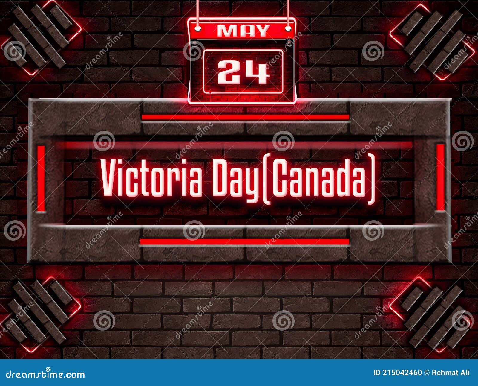 24 May, Victoria Day(Canada), Neon Text Effect on Bricks Background ...