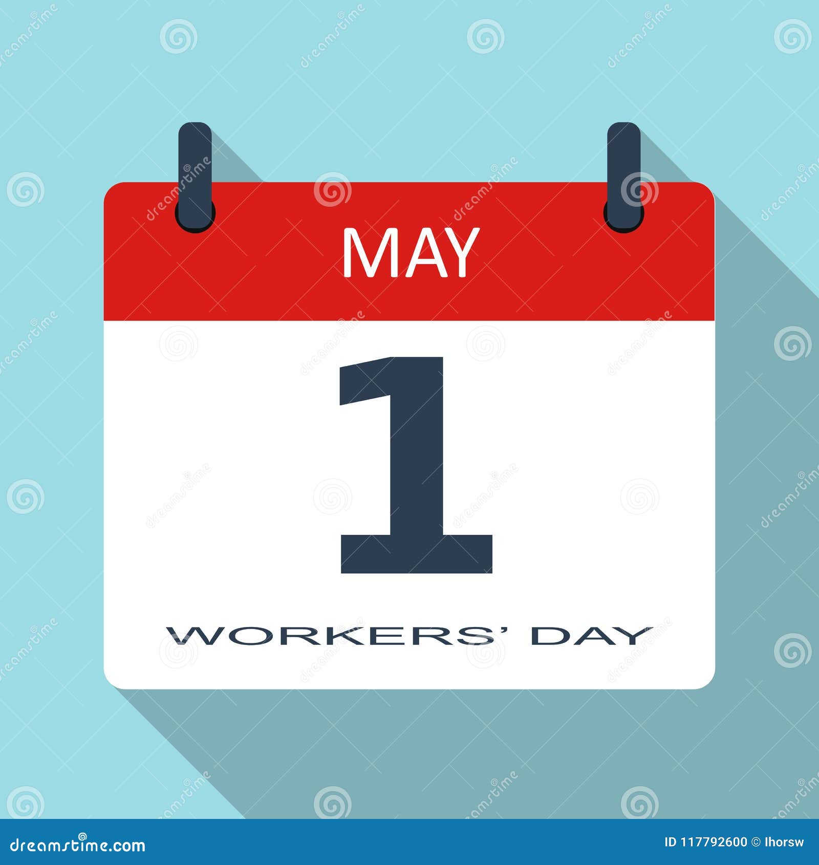 1 May. Workers Day. Vector Flat daily Calendar Icon. Date and Time ...