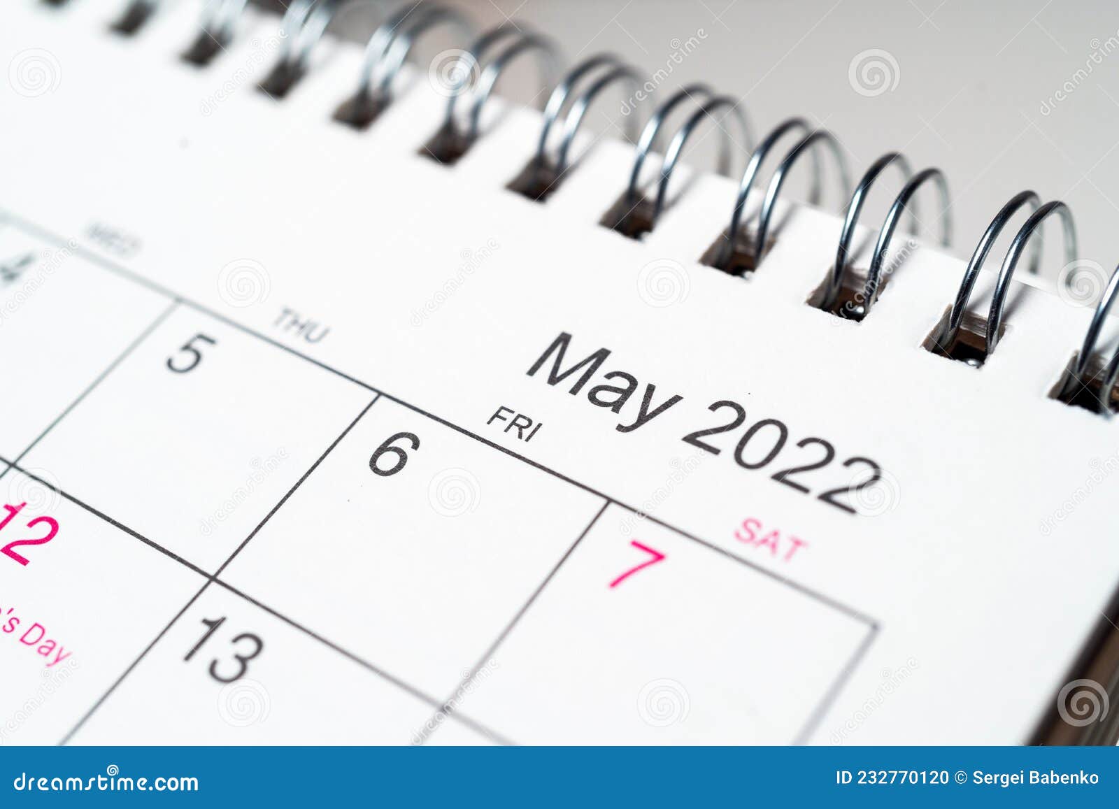 May 2022 Year on Desk Calendar Close Up Stock Photo - Image of paper ...