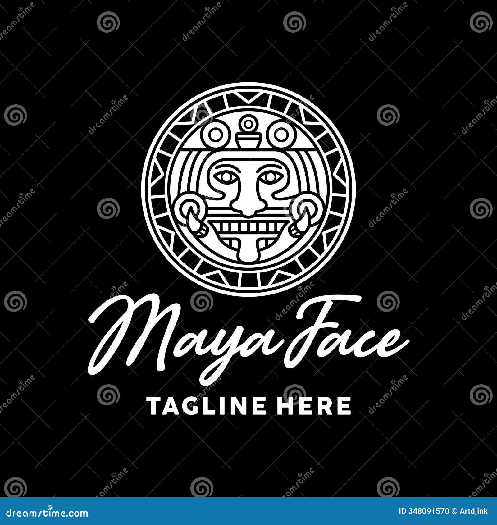 Maya Aztec Totem Isolated Symbols. Mexican Signs, Sun, Turtle, Tiki ...